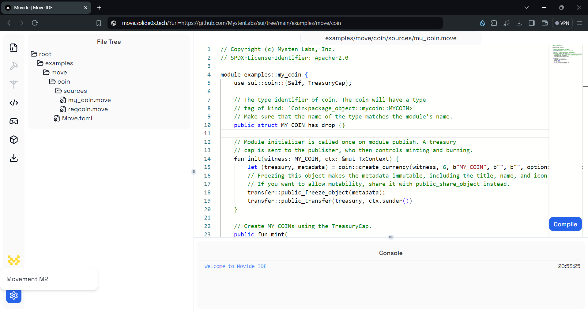 Movide - Move Programming IDE | Buidls | DoraHacks