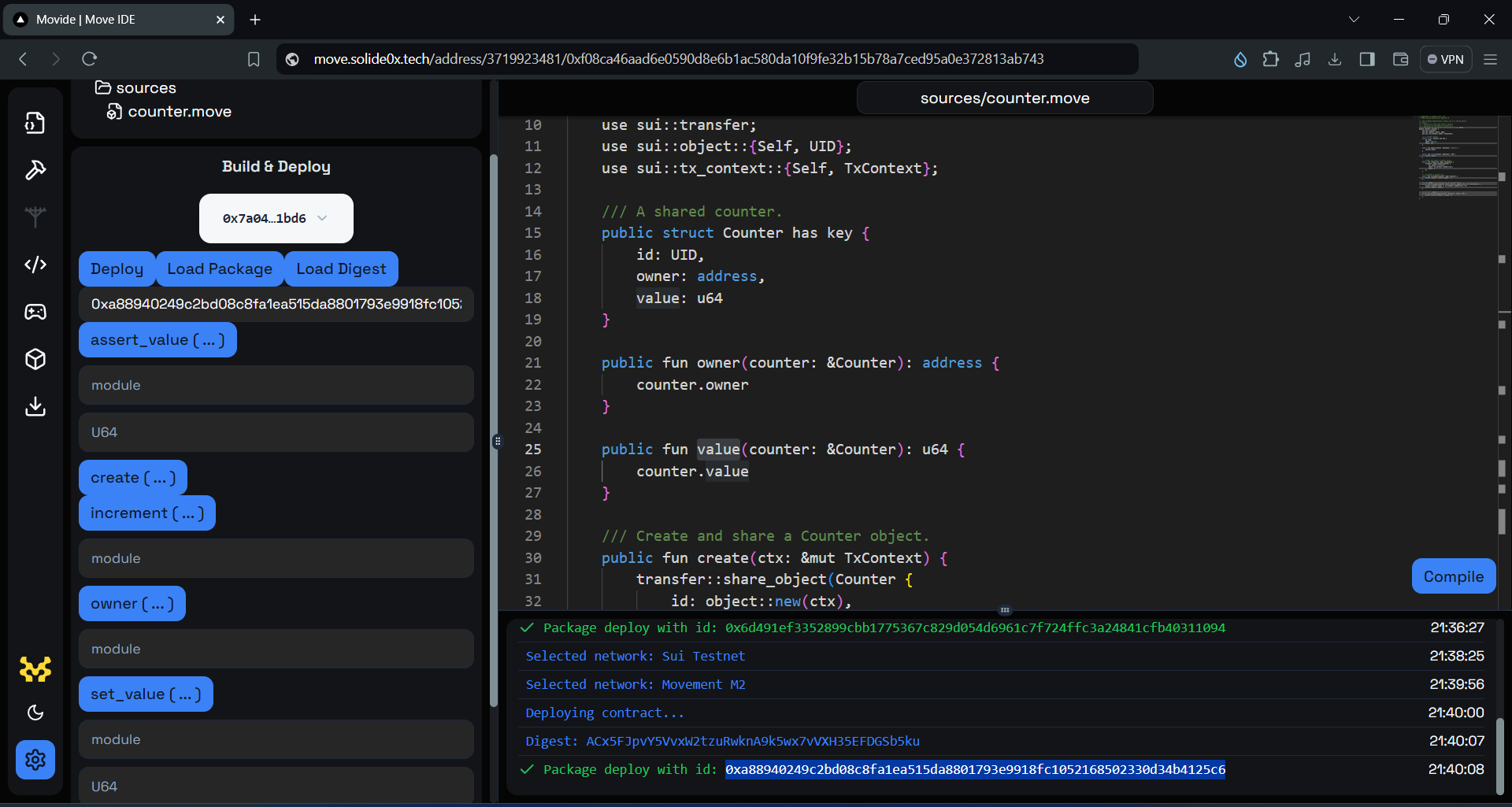 Movide - Move Programming IDE | Buidls | DoraHacks
