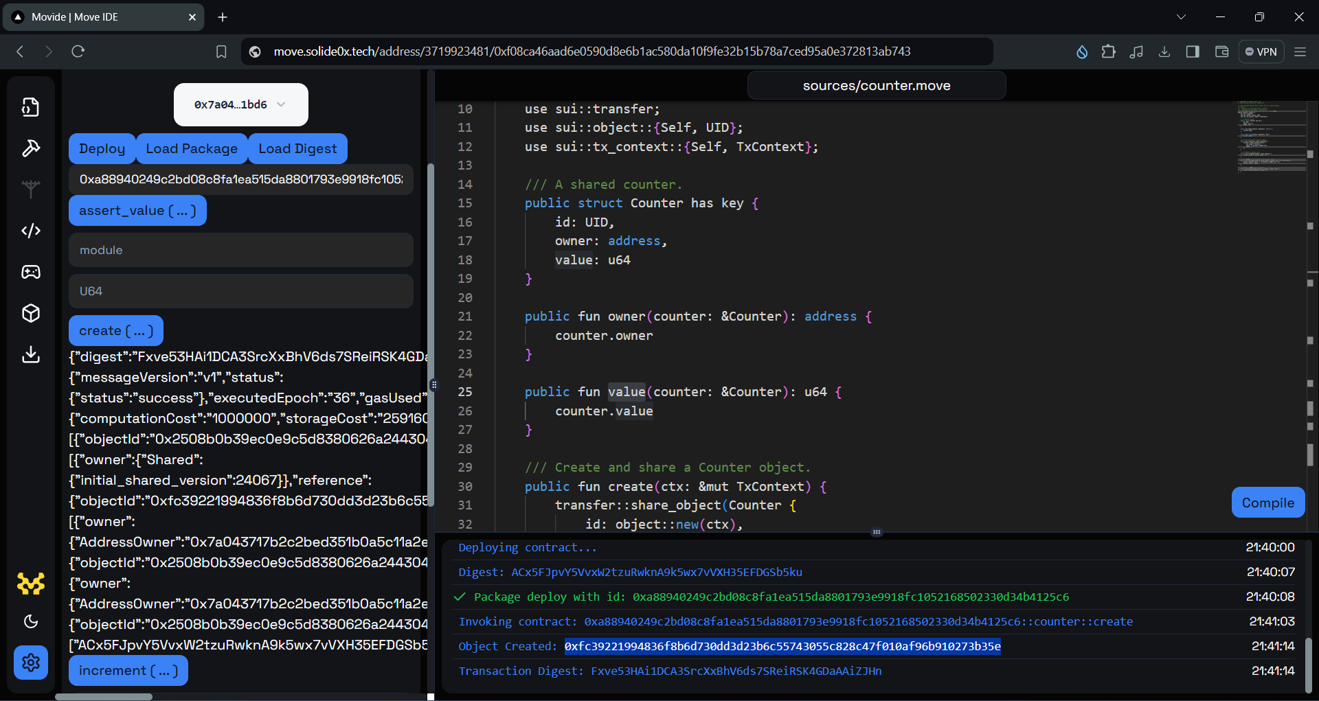Movide - Move Programming IDE | Buidls | DoraHacks