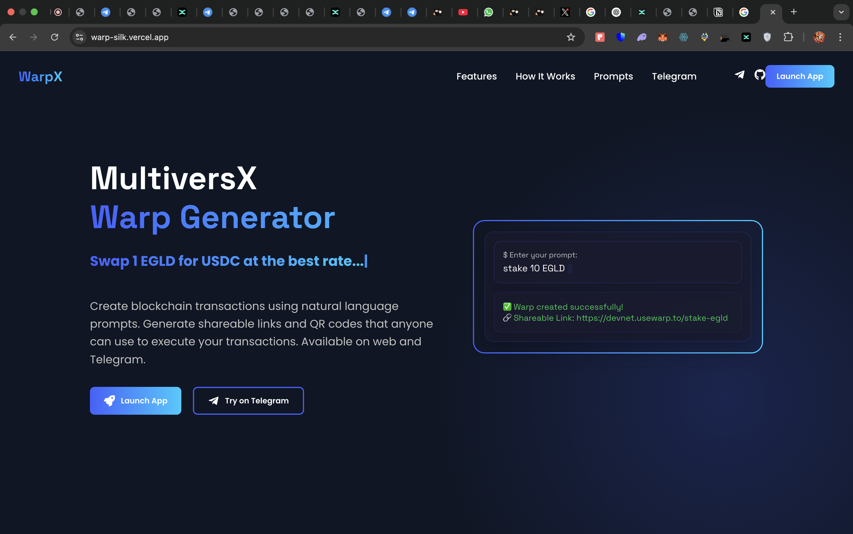WarpX : AI-Driven Warp Generator ⚡ | Blockchain Transactions with ...