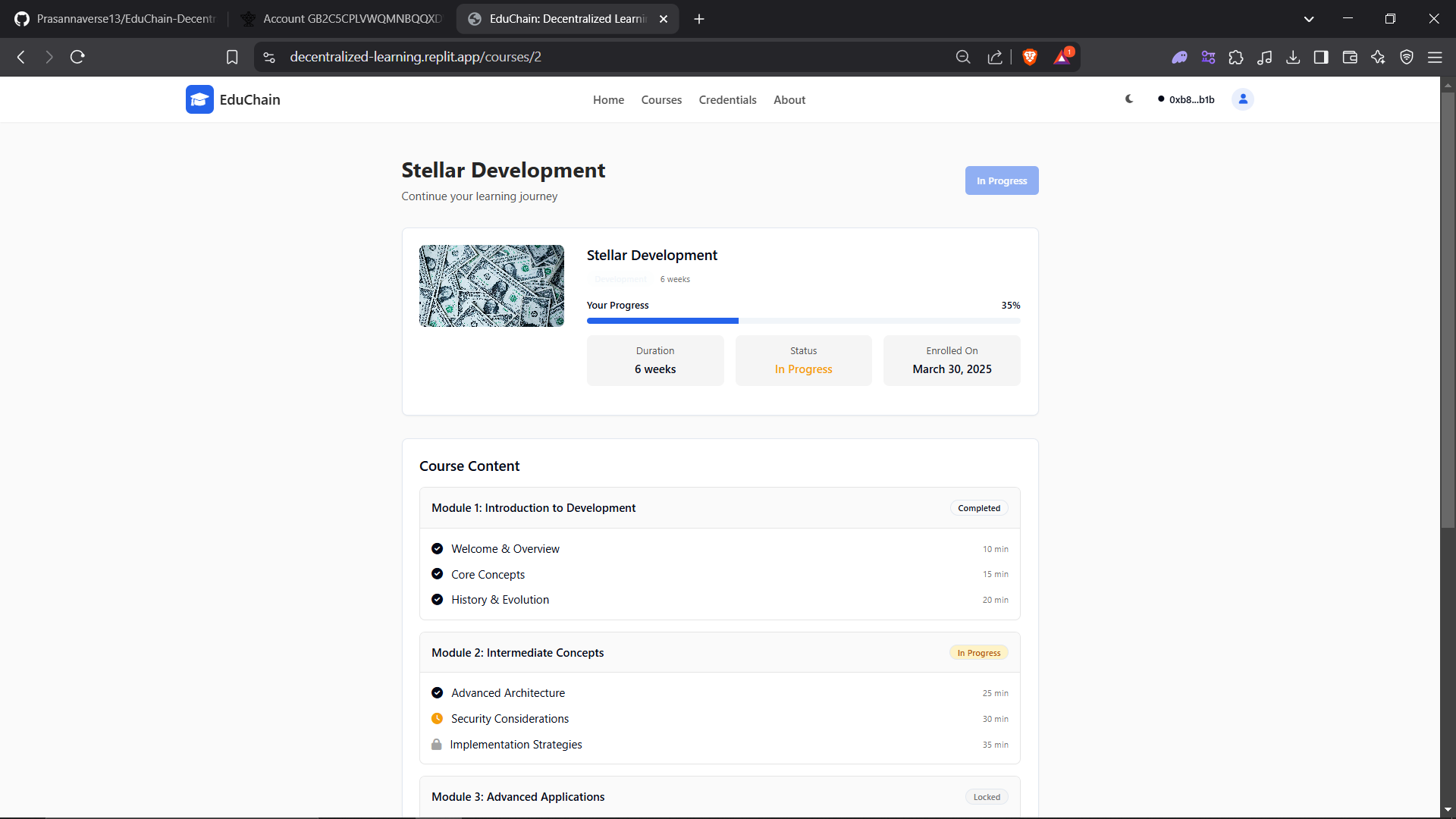 EduChain-Decentralized-LearningCredentials | Buidls | DoraHacks