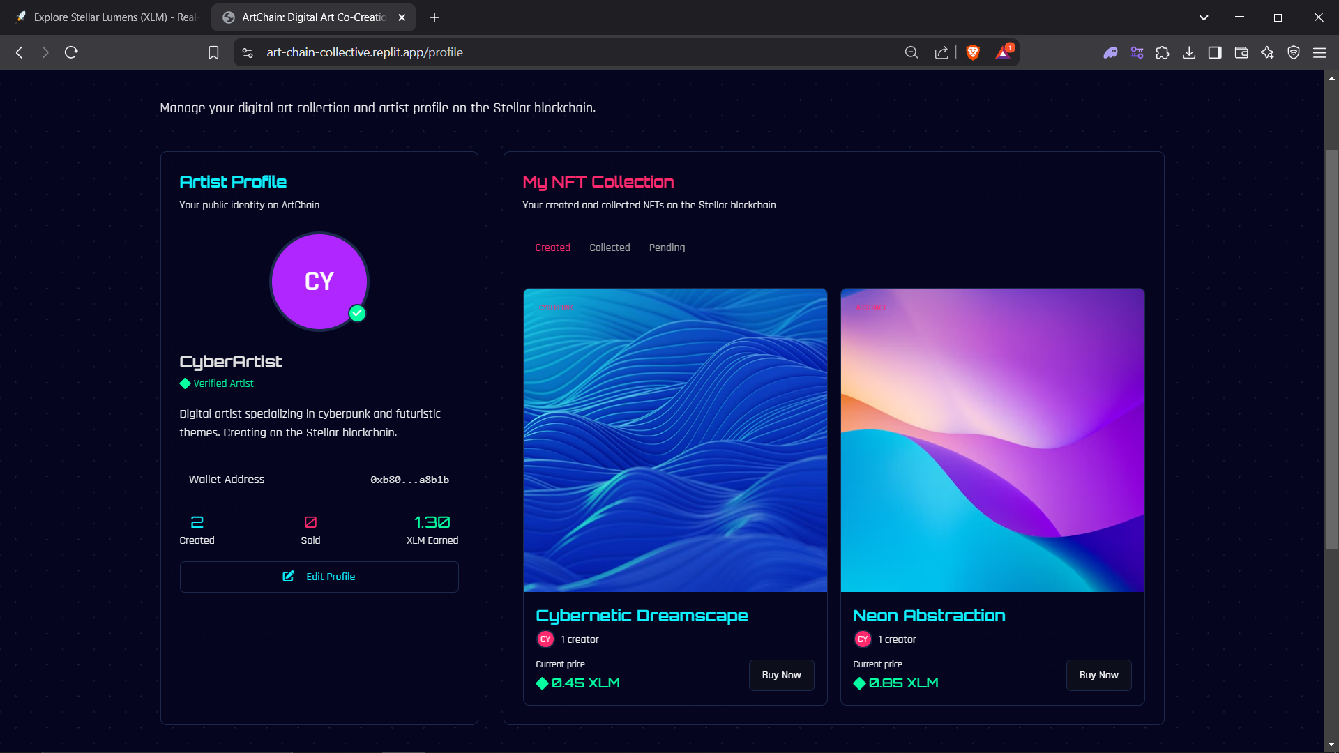 ArtChain: Collaborative Digital Art Platform on Stellar Blockchain | Buidls | DoraHacks