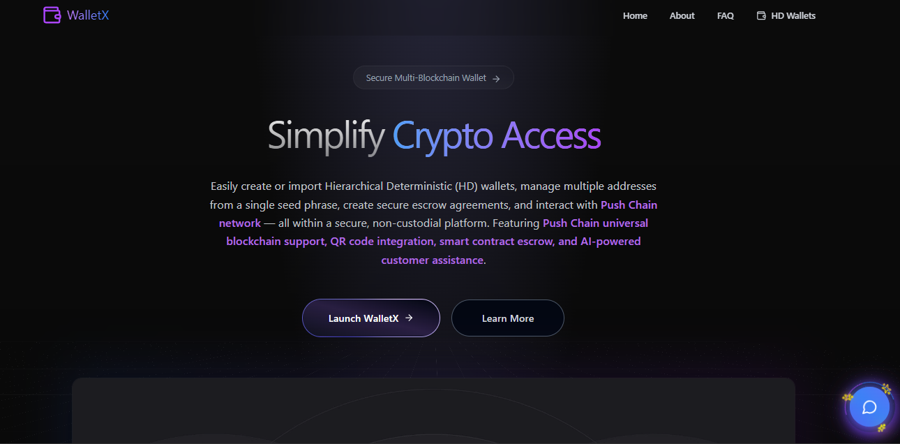 WalletX - Revolutionary AI-Powered Push Chain DeFi Platform | Buidls ...